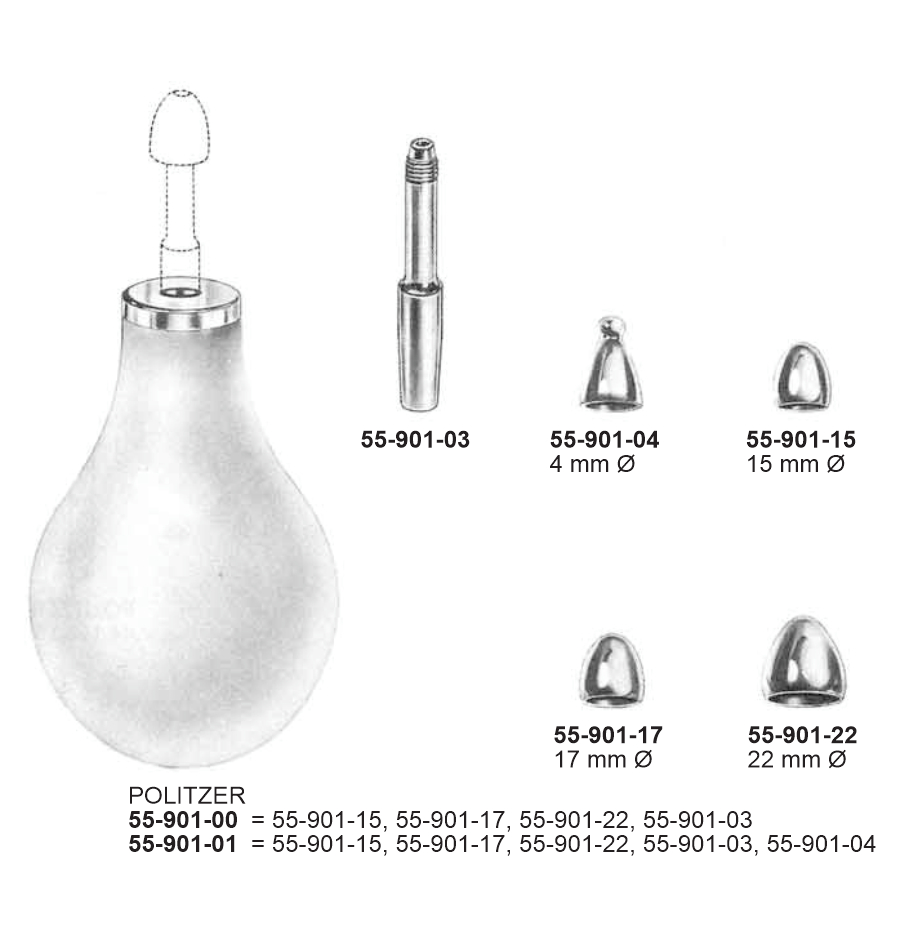 Politzer Air Bag Set With 4 Nasal Tips Complete – Adwat Alshifaa ...
